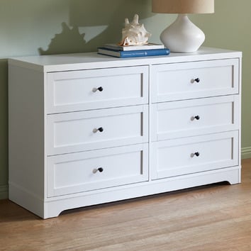 LivingFusion White Aurora 6 Drawer Chest | Temple & Webster