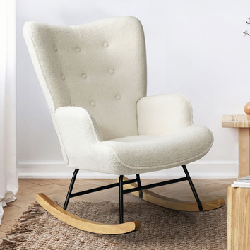 LivingFusion Priam Boucle Rocking Chair | Temple & Webster