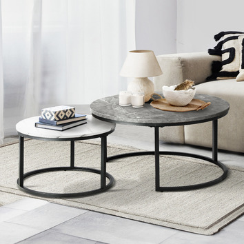 LivingFusion 2 Piece Caius Nesting Coffee Table Set | Temple & Webster
