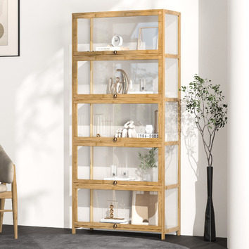 LivingFusion Bailey 5 Tier Display Cabinet | Temple & Webster