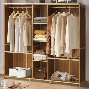 LivingFusion Fia Bamboo Open Wardrobe | Temple & Webster