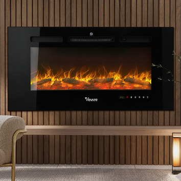 LivingFusion Maura 2000W Wall Mounted Electric Fireplace Heater ...
