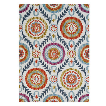 Boulevarde Rugs Ivory Vine Hand-Tufted Wool Rug | Temple & Webster