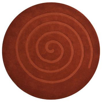 Boulevarde Rugs Rust Swirl Wool Round Rug | Temple & Webster