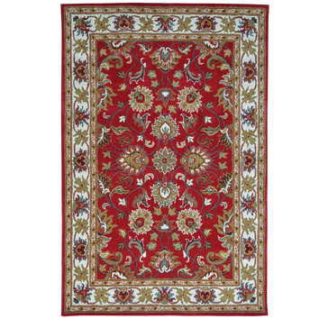 Boulevarde Rugs Red & Cream Kashan Wool-Blend Rug | Temple & Webster