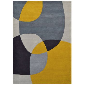 RugClub Yellow & Grey Pebbles Hand-Tufted Wool Rug | Temple & Webster