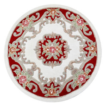 Red Avalon Hand-Tufted Wool Round Rug | Temple & Webster