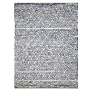 RugDestination Blue & White Holden Wool & Viscose Rug | Temple & Webster