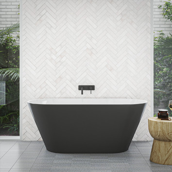 Iseo Free-Standing Acrylic Thin Edge Bath | Temple & Webster
