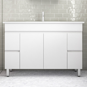 120cm Bianca 2 Door Floor Standing Vanity with Basin | Temple & Webster
