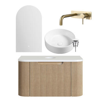 Nueva Bathware Airlie II 750mm Contemporary Bathroom Vanity Package ...