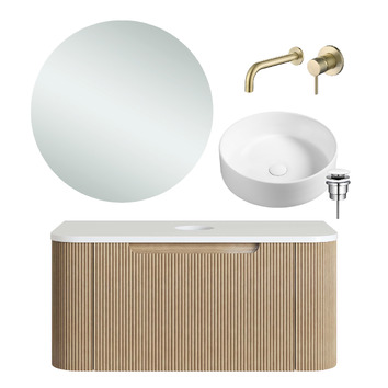 Nueva Bathware Airlie II 900mm Contemporary Bathroom Vanity Package ...