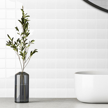 White Square Stick on Tile (10 Pack) | Temple & Webster
