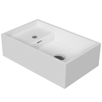 CDesign 485mm Matte White Rectangular Wall Hung Basin | Temple & Webster