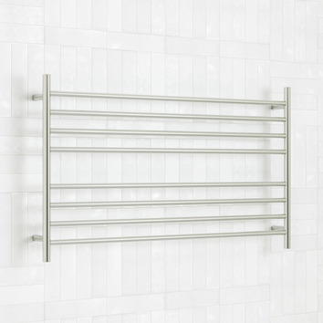 Radiant 1300 x 750mm Round Heated Towel Rail | Temple & Webster