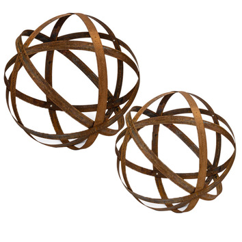 AlfrescoStyle 2 Piece Rust Ball Garden Ornament Set | Temple & Webster