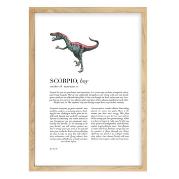 Zodiac Scorpio Child Velociraptor Printed Wall Art | Temple & Webster