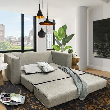 BlissClubb Day Dream Upholstered Fold Out Queen Sofa Bed | Temple & Webster