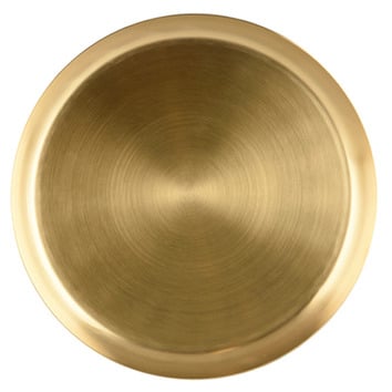 Zanzi Satin Brass Round Serving Tray | Temple & Webster