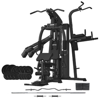 Multi-Station Home Gym Machine with Dumbbells & Barbells | Temple & Webster
