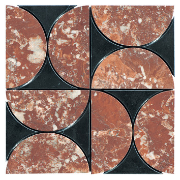 Laila Tuscan Red & Black Marble Mosaic Tile | Temple & Webster
