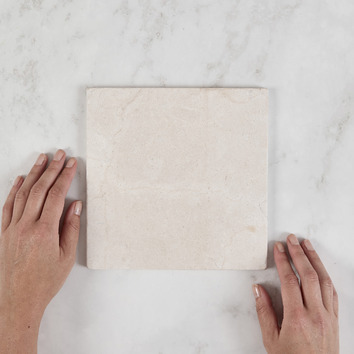 Isha 200 x 200mm Crema Marfil Marble Square Tile | Temple & Webster