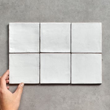 Naples Gloss White Small Square Ceramic Tile | Temple & Webster