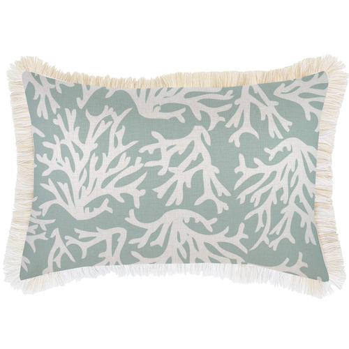 Coral Fringed Rectangular Outdoor Cushion | Temple & Webster