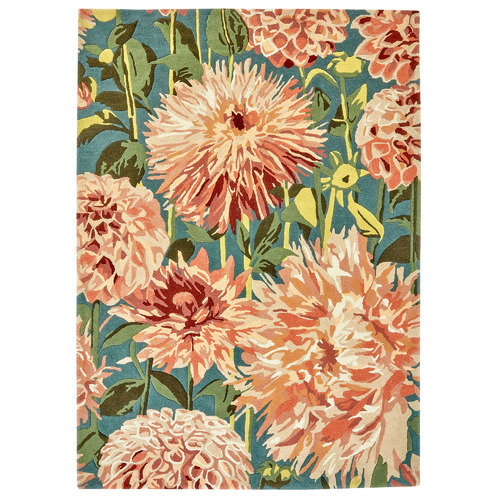 Coral Wilderness Dahlia Hand-Tufted Pure New Wool Rug | Temple & Webster