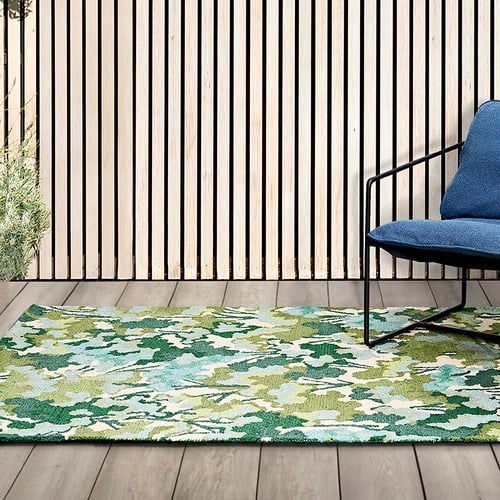 Green Tree Tops Hand-Tufted Outdoor Rug | Temple & Webster