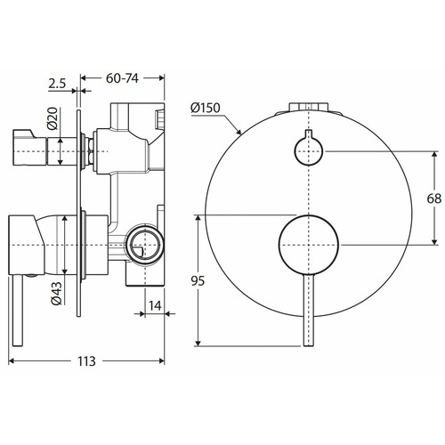 Kaya Brass Diverter Mixer | Temple & Webster