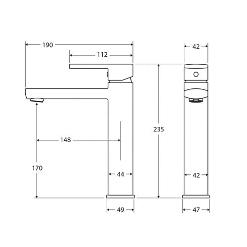 Fienza Koko Brass Medium Rise Basin Mixer | Temple & Webster