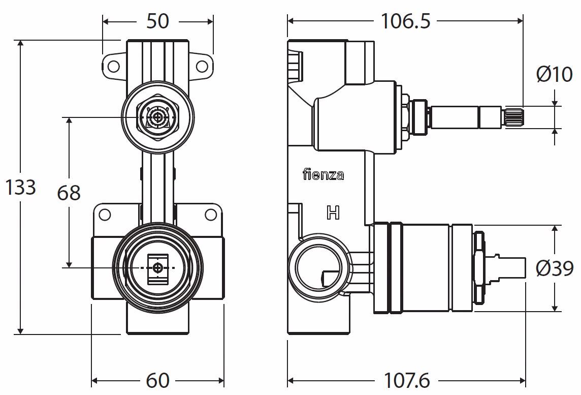 Quik-Switch Universal Shower Mixer Diverter In-Wall Body | Temple & Webster
