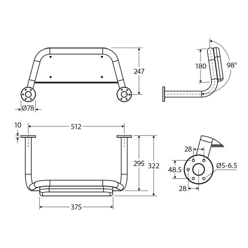 Accessible Stainless Steel Toilet Back Rest | Temple & Webster