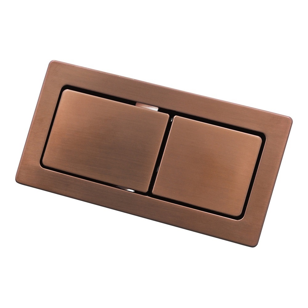 Rectangular Brushed Copper Dual Flush Plate | Temple & Webster