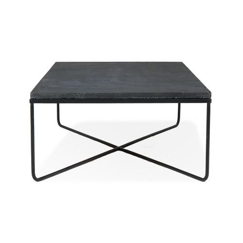 SLH House Black Hand-Carved Lava Stone Coffee Table | Temple & Webster