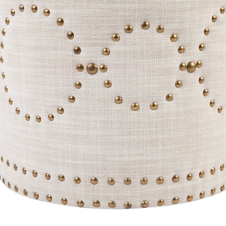 Rexington Home Natural Steven Round Linen-Blend Storage Stool | Temple ...