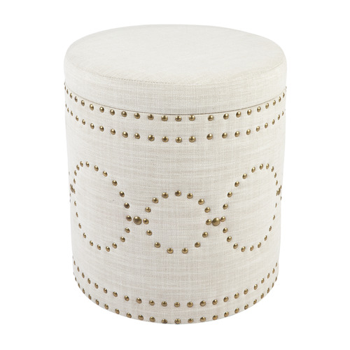 Rexington Home Natural Steven Round Linen-Blend Storage Stool | Temple ...