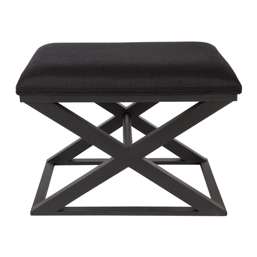 Black Sevyn Cross Leg Wooden Stool | Temple & Webster