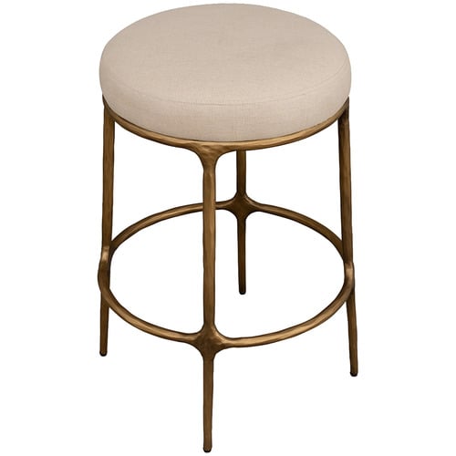 65cm Cassian Linen Bar Stool | Temple & Webster
