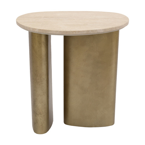 Fenn Travertine Side Table | Temple & Webster