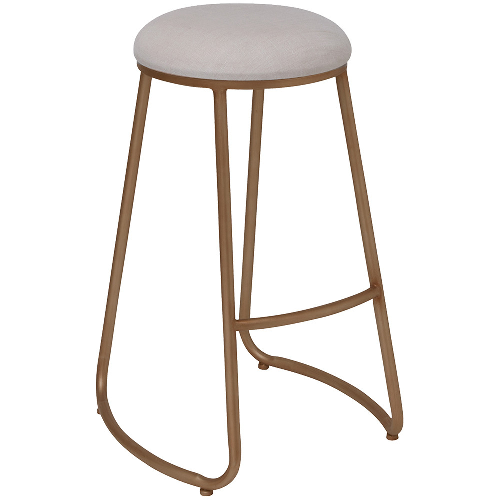 75cm Kian Linen-Blend Bar Stool | Temple & Webster