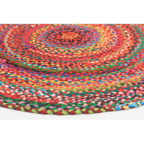 Flavour Jasmine Hand Braided Multi Coloured Rug | Temple & Webster