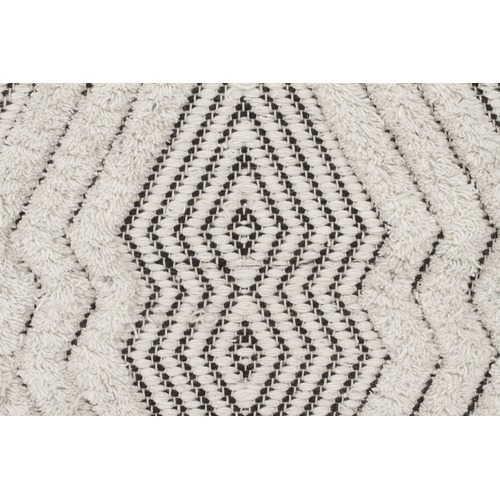 Network Mitchell Bone & Black Hand Loomed Rug & Reviews | Temple & Webster