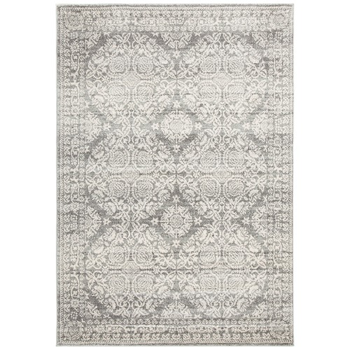 Oxus Silver & Grey Power Loomed Modern Rug | Temple & Webster