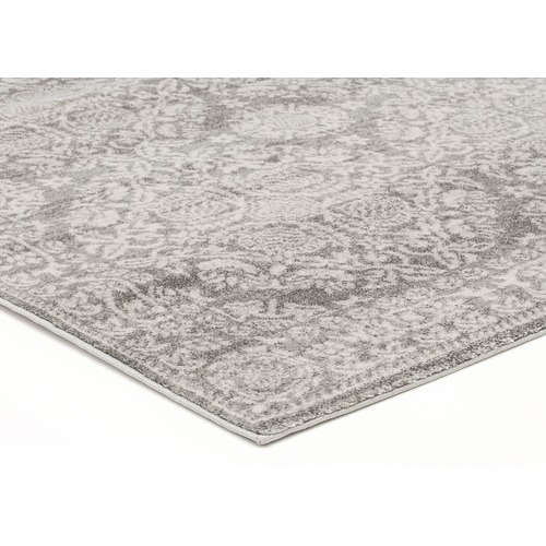 Oxus Silver & Grey Power Loomed Modern Rug | Temple & Webster