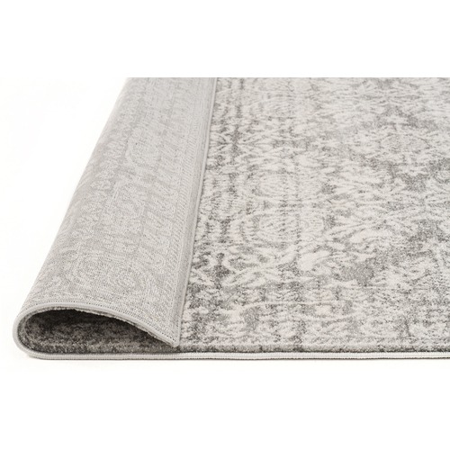 Oxus Silver & Grey Power Loomed Modern Rug | Temple & Webster