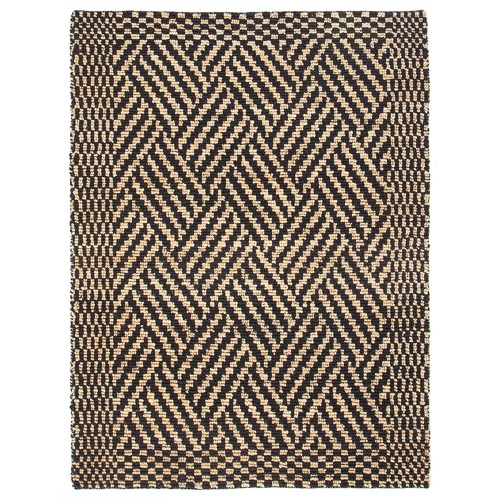 Sultana Natural & Black Woven Jute Rug | Temple & Webster