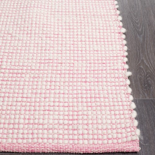 Network Rugs Pink & White Felted Wool Scandi Rug | Temple & Webster