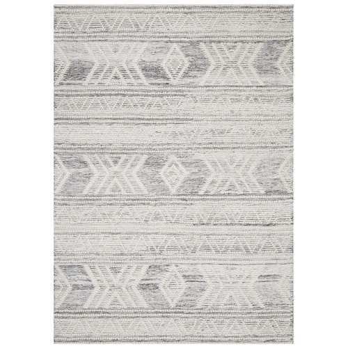 Network Natural White & Grey Textured Alva Wool Rug | Temple & Webster
